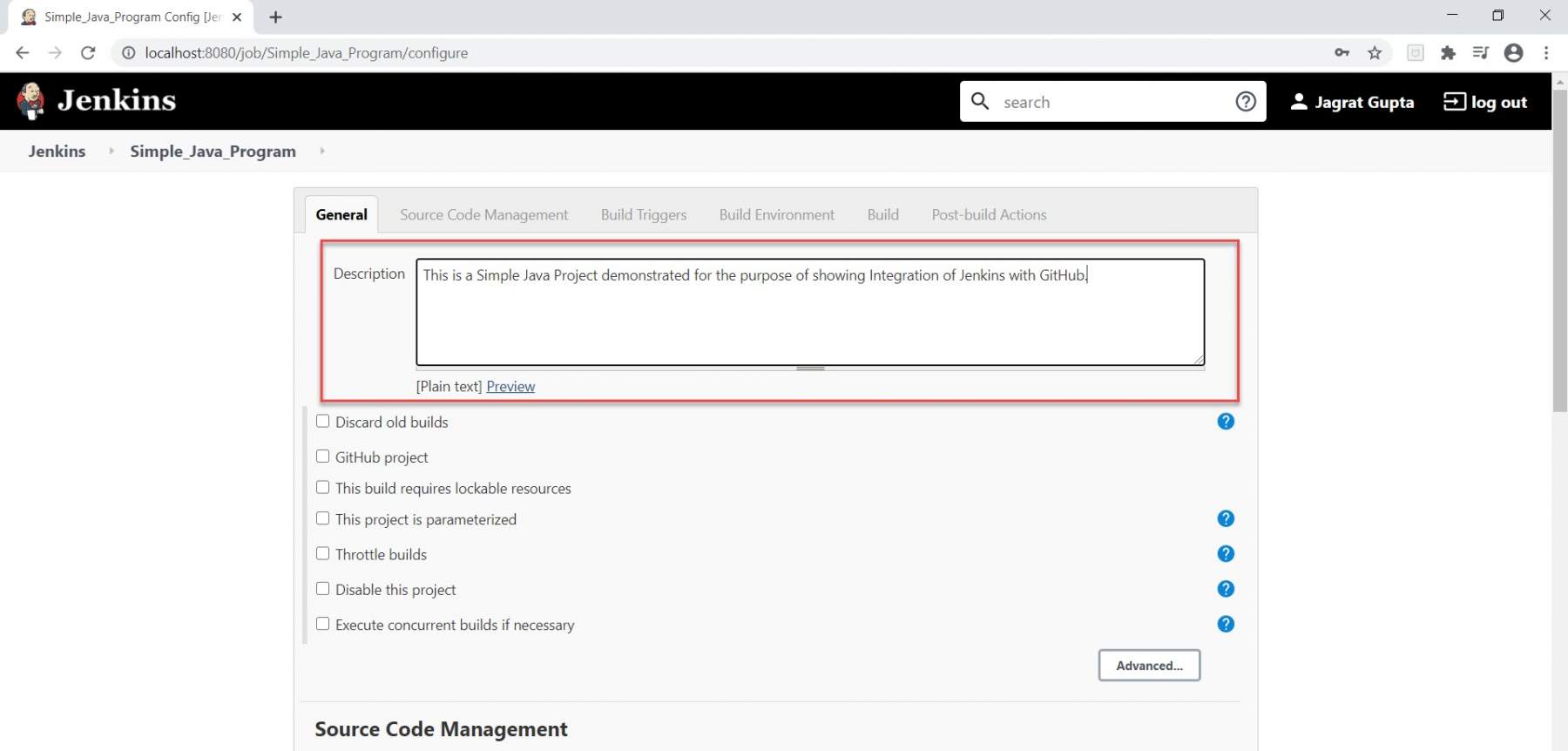 How to Set up Jenkins Integration of your project with GitHub Repository?